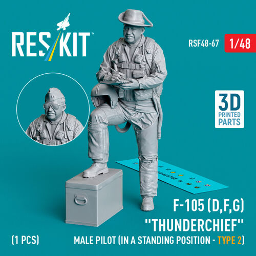 RES/KIT F48-0067 F-105 (D,F,G) 'Thunderchief' Male Pilot (In A Standing Position - Type 2) (1 pc) (3D Printed)