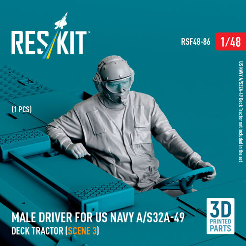 RES/KIT F48-0086 Male Driver For US Navy A/S32A-49 Deck Tractor (Scene 3) (1 pc) (3D Printed)