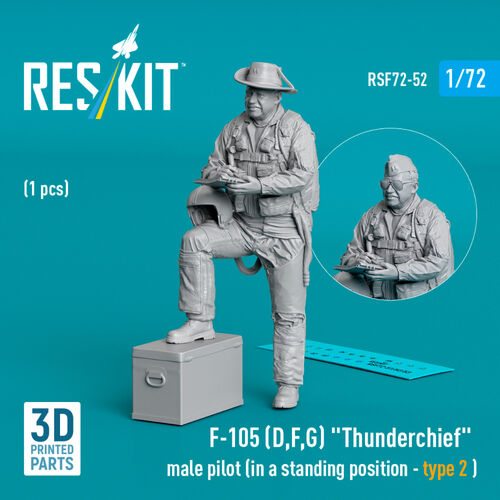 RES/KIT F72-0052 F-105 (D,F,G) 'Thunderchief' Male Pilot (In A Standing Position - Type 2 ) (1 pc) (3D Printed)