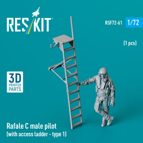 RES/KIT F72-0061 Rafale C Male Pilot (With Access Ladder - Type 1) (1 pc) (3D Printed)
