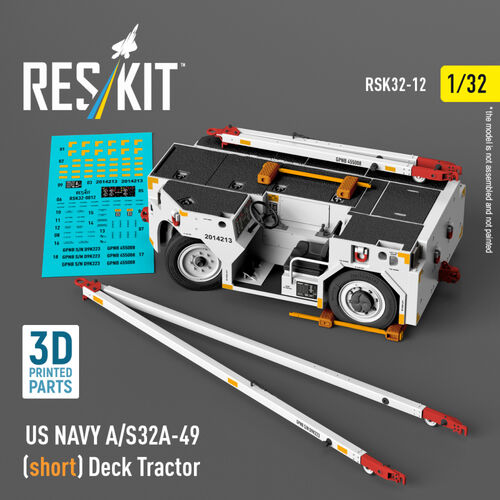 RES/KIT K32-0012 US Navy A/S32A-49 (Short) Deck Tractor (3D Printed Model Kit)