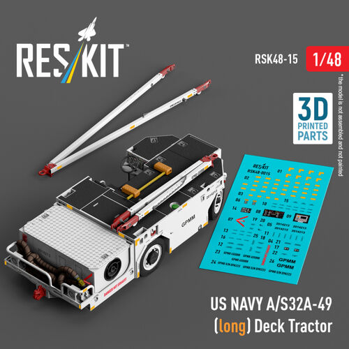 RES/KIT K48-0015 US Navy A/S32A-49 (Long) Deck Tractor (3D Printed Model Kit)
