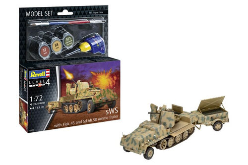 Revell 63293 sWS With Flak 43 And Sd.Ah.58 Ammo Trailer Model Set