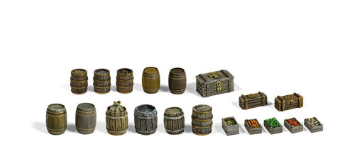 AK-Interactive 1366 Barrels & Boxes Wargame Set