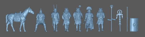 Peddinghaus-Decals 72F210 6 Roman Legionnaires Officers Walking - 1 Officer On Horseback