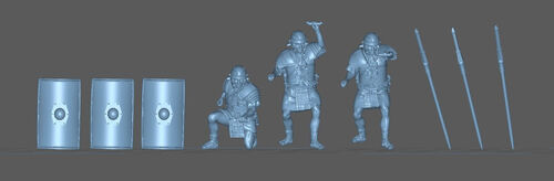 Peddinghaus-Decals 72F212 6 Roman Legionnaires Shield Wall - 3 With Sword And 3 With Spear In Full Armour