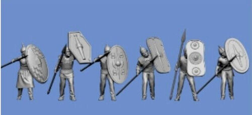 Peddinghaus-Decals 72F235 6 Celts Standing With Spear, Shield Wall, 2nd Row