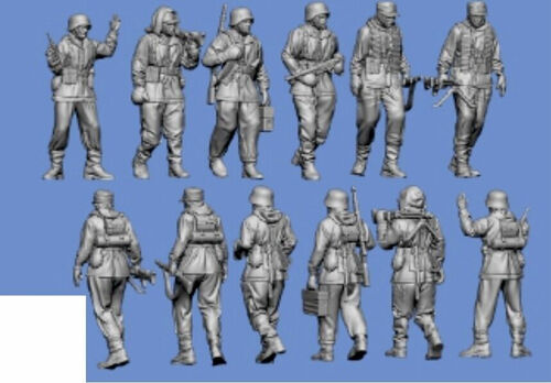 Peddinghaus-Decals 72F259 6 Waffen SS Grenadier Walking In Winter Uniform, Russia
