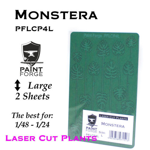 Paint Forge PFLCP4L Laser Cut Plants - Monstera, Size L (2 Sheets)