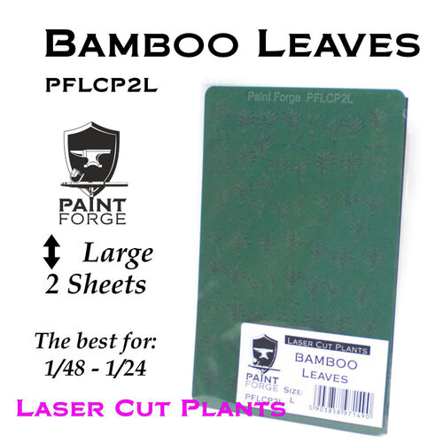 Paint Forge PFLCP2L Laser Cut Plants - Bamboo Leaves, Size L (2 Sheets)