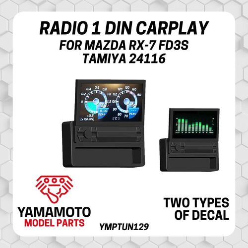 Yamamoto Model Parts TUN129 Radio 1 Din Carplay For Mazda RX-7 FD3S (For Tamiya 24116)