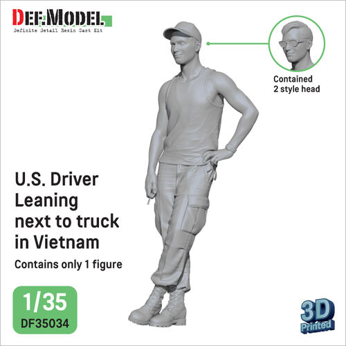 DEF Model DF35034 US Driver Leaning Next To Truck In Vietnam (1 Figure, 2 Heads)