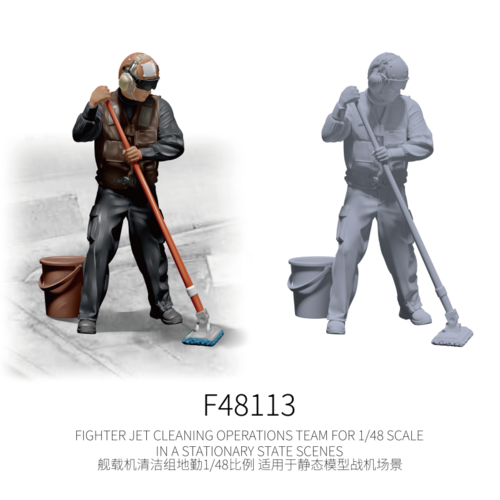 Galaxy-Model F48113 Fighter Jet Cleaning Operations Team In A Stationary State Scenes No. 6