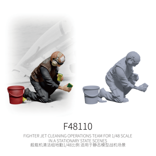 Galaxy-Model F48110 Fighter Jet Cleaning Operations Team In A Stationary State Scenes No. 3