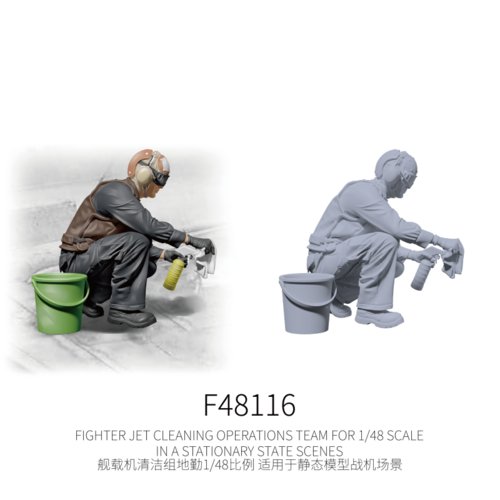 Galaxy-Model F48116 Fighter Jet Cleaning Operations Team In A Stationary State Scenes No. 9
