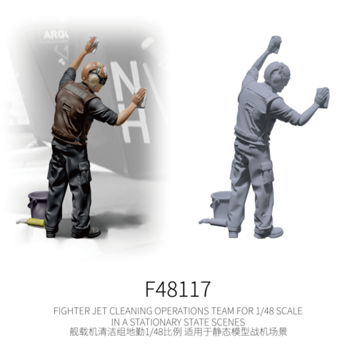 Galaxy-Model F48117 Fighter Jet Cleaning Operations Team In A Stationary State Scenes No. 10