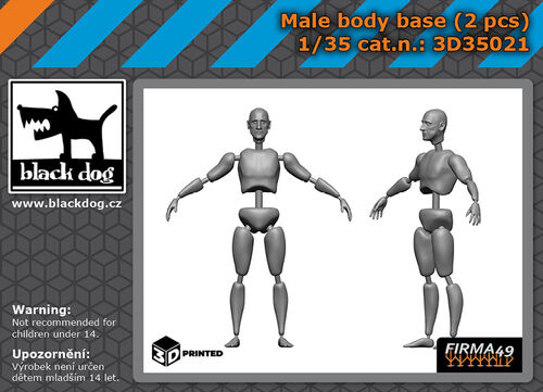 Black Dog 3D35021 Male Body Base (2pcs)