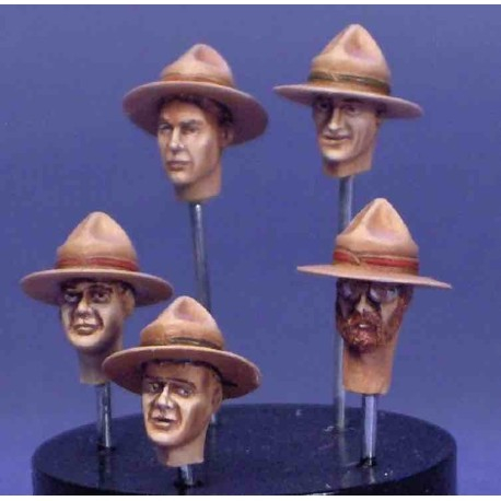 Resicast 355656 New Zeeland WWII 5 Soldier Heads with “Lemon Squeezer”