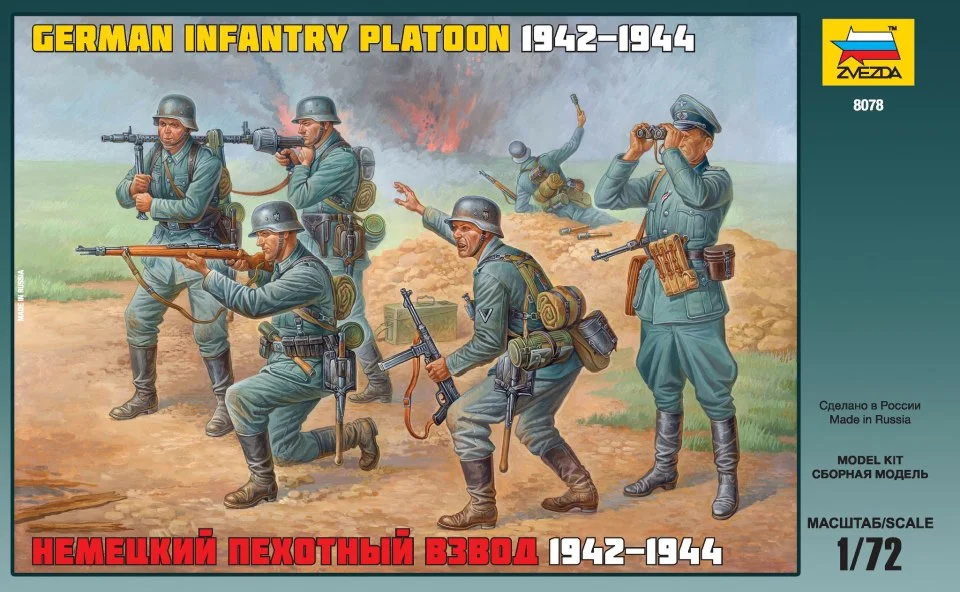 ZVEZDA 1/72 German Infantry Platoon 1942-1944