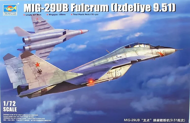 TRUMPETER 1/72 MiG-29UB Fulcrum (Izdeliye 9.51)