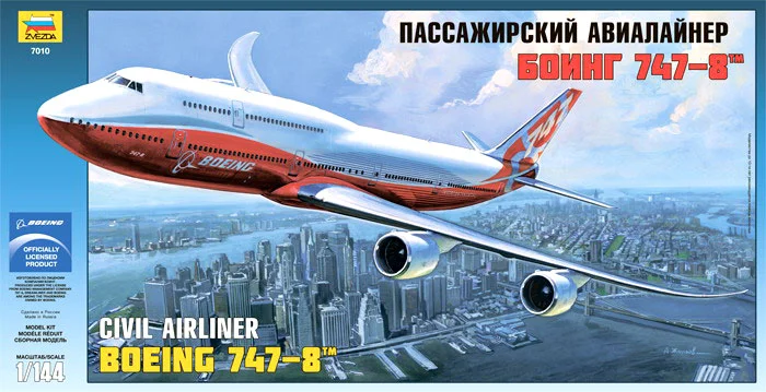 ZVEZDA 1/144 Boeing 747-8 Intercontinental civil airliner