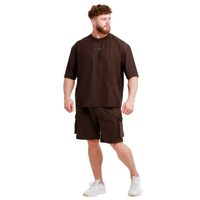 Muška oversized majica Unstoppable Brown - GymBeam