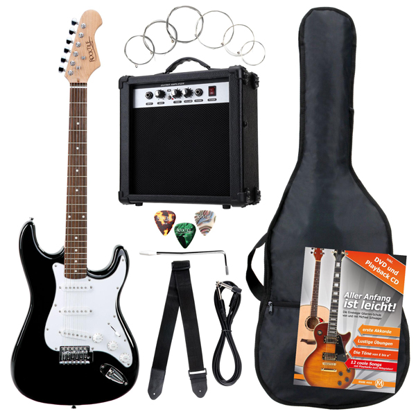 Rocktile Banger's Pack E-Guitar SET Black 8 Pieces