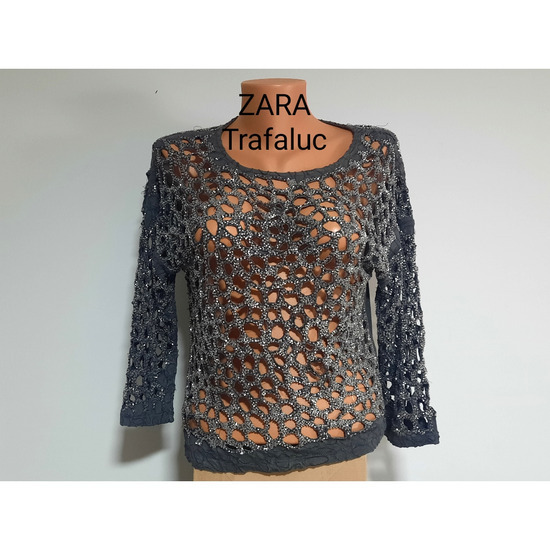 ZARA siva rupicasta bluza vel S