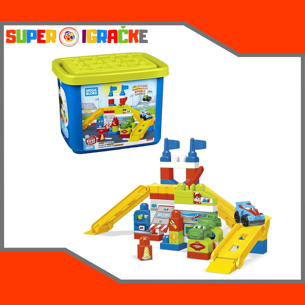 Fisher Price kocke Mega Bloks garaža 60delova