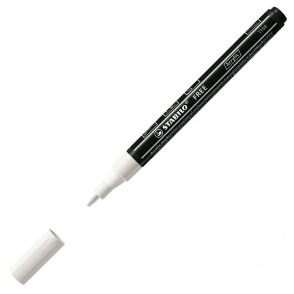 Marker na vodenoj bazi 1-2mm T100 BELI, STABILO FREE