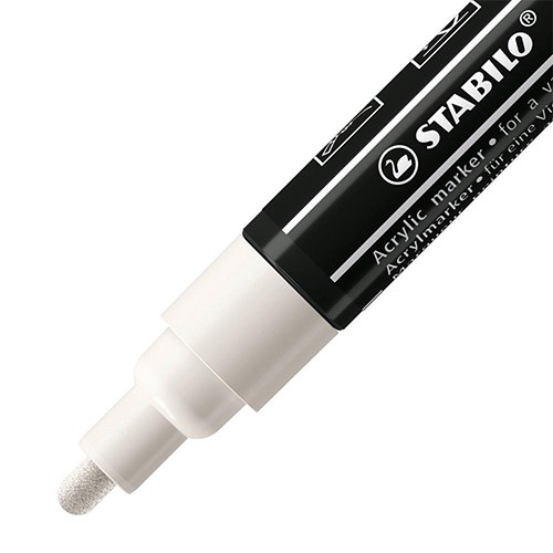 Marker na vodenoj bazi 2-3mm T300 BELI, STABILO FREE