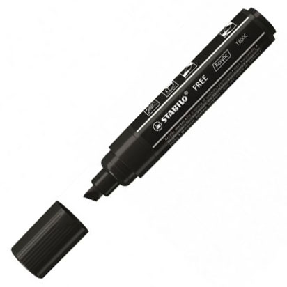 Marker na vodenoj bazi kosi vrh 4-10mm T800c CRNI, STABILO FREE