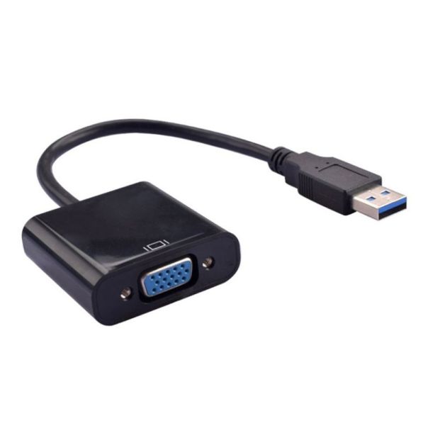 E-GREEN Adapter USB 3.0-VGA, crna