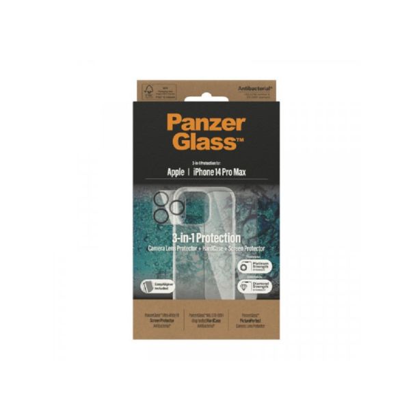 PANZER GLASS Set maska, zaštita za ekran i kameru za IPhone 14 Pro Max Bundle