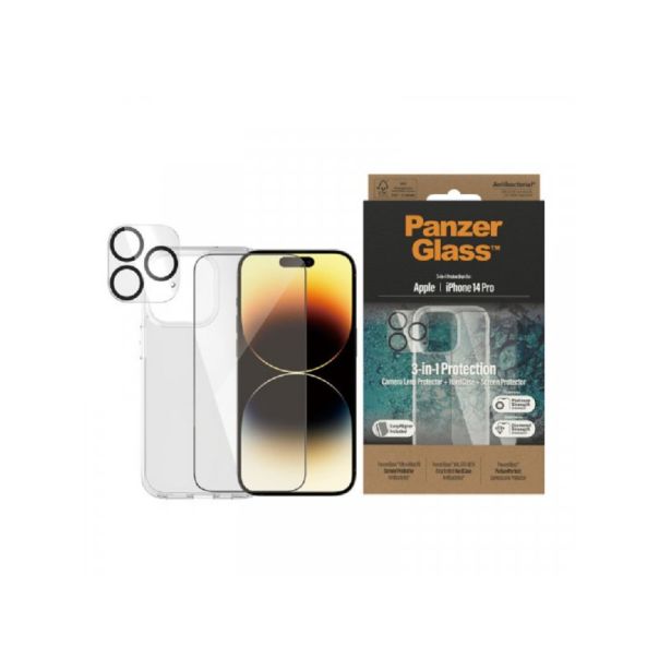 PANZER GLASS Set maska, zaštita za ekran i kameru za IPhone 14 Pro Bundle