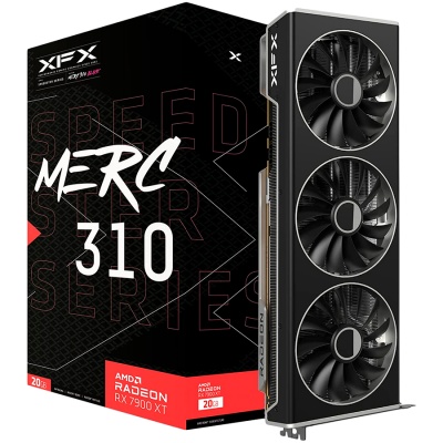 XFX AMD Video Card RX-7900XT Speedster MERC310 20GB GDDR6 320bit, 2535 MHz / 20Gbps, 3x DP, 1x HDMI, 3 fan, 2 slot , RX-79TMERCU9