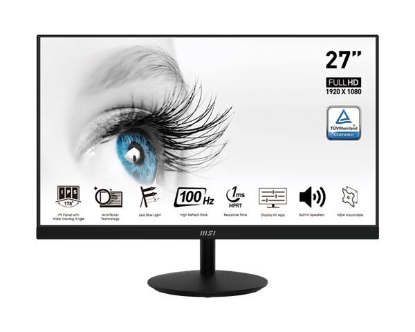 Monitor 27 MSI PRO MP271A, FHD, IPS, 100Hz, 1ms, HDMI, DP, VGAID EK000593707