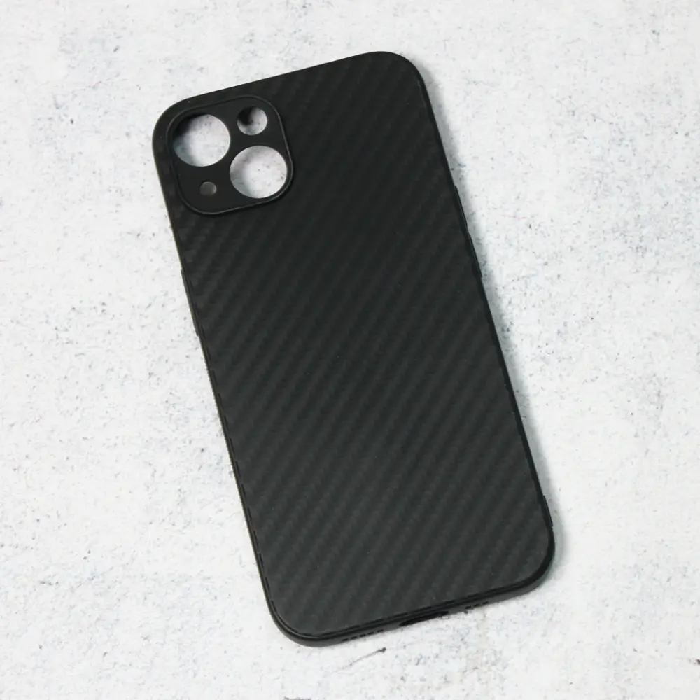 Maska za telefon Carbon fiber za iPhone 13 6.1 crna