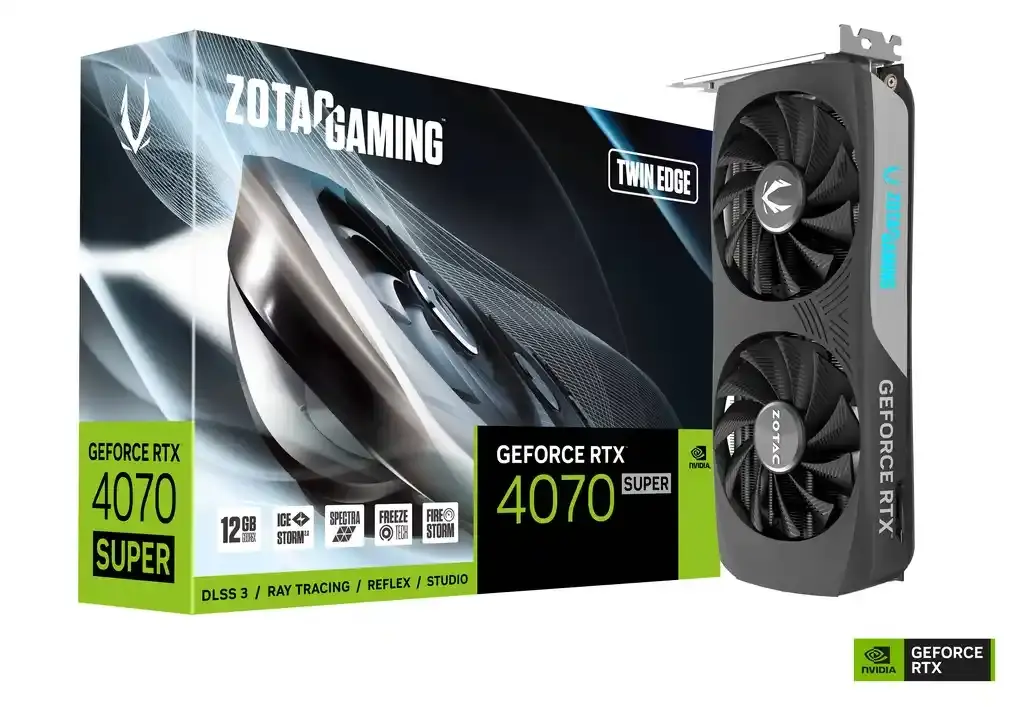 Zotac GeForce RTX 4070 Gaming Grafička karta Super Twin Edge, 12GB DDR6, 192 bit, HDMI, 3xDP