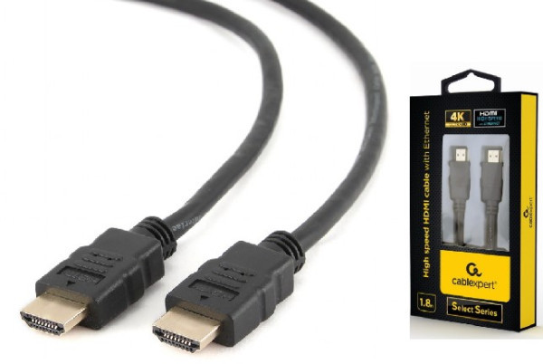 CC-HDMIL-1.8M Gembird HDMI kabl v.2.0 ethernet support 3D/4K TV 1.8m (alt. CC-HDMI4L-6)