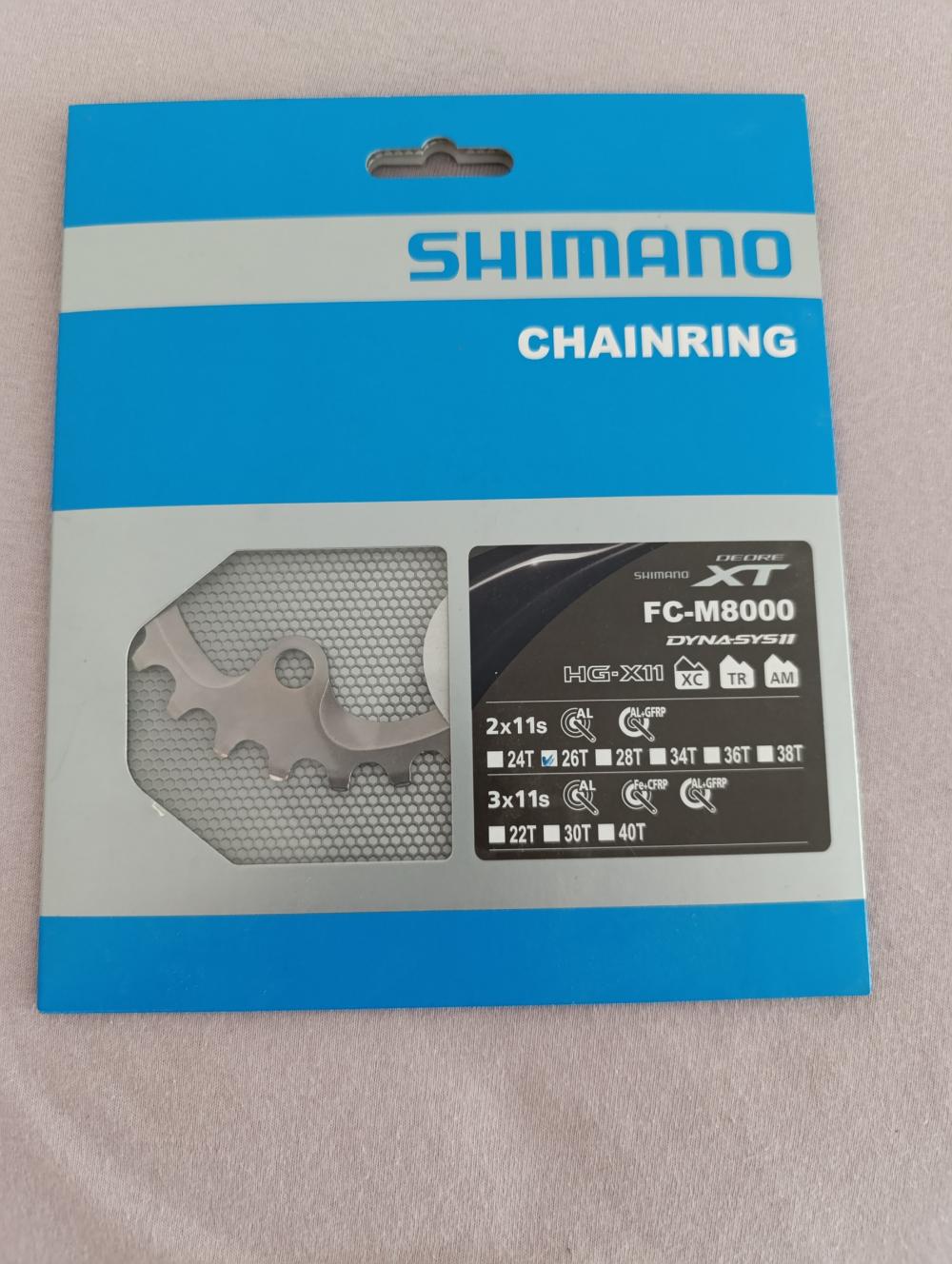 Shimano lancanik xt 8000,26t.