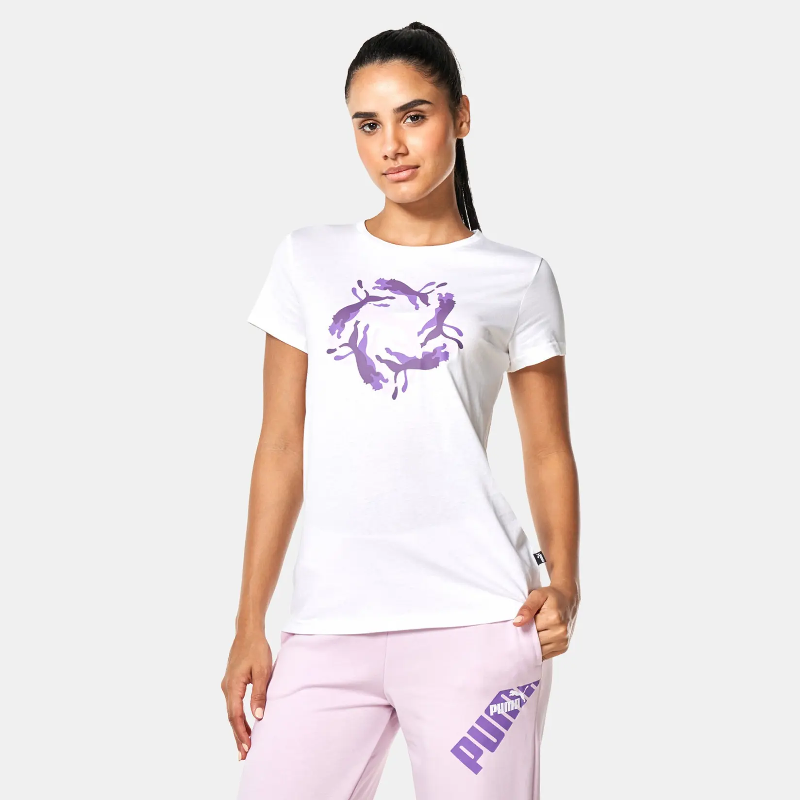 PUMA Ženska majica ESS+ Graphic Tee, Bela