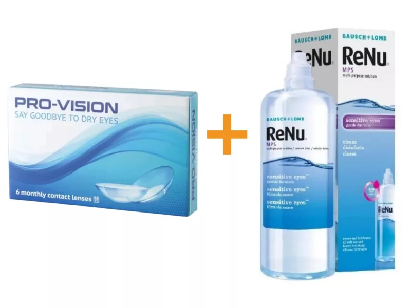 Pro-Vision (6 db), havi kontaktlencse + ReNu MultiPlus (360 ml)