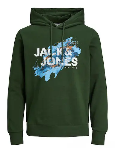 JACK & JONES Muški duks sa kapuljačom 12236186 maslinasti