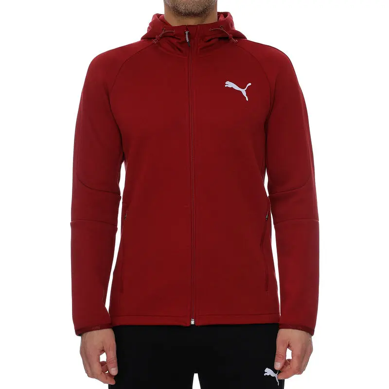 PUMA Muški duks EVOSTRIPE FZ HOODIE crveni