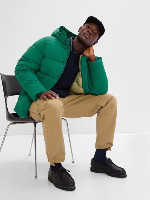 GAP QUILTED HOODED JACKET - MEN