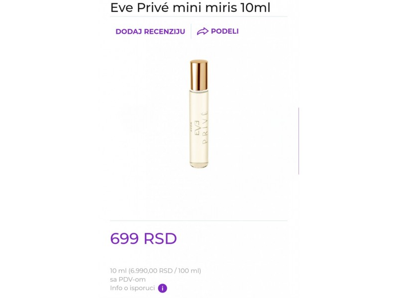 Avon Eve Prive mini miris ( 30ml ) - novo* akcija