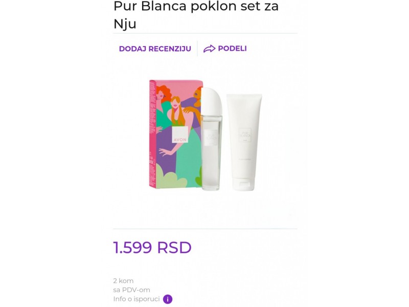 Avon Pur Blanca set -novo*akcija