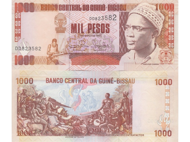 GUINEA BISSAU 1000 Pesos 1993 UNC, P-13