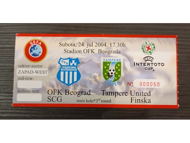 FUDBAL: OFK BEOGRAD - TAMPERE 24.07.2004